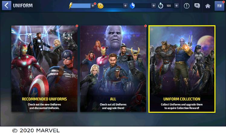 Uniform Collection Guide - MARVEL Future Fight