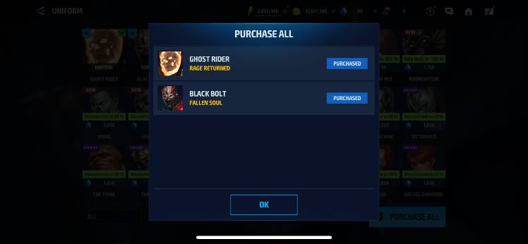 Woohoo!! Two yearly Uniform!! 🎃 - MARVEL Future Fight