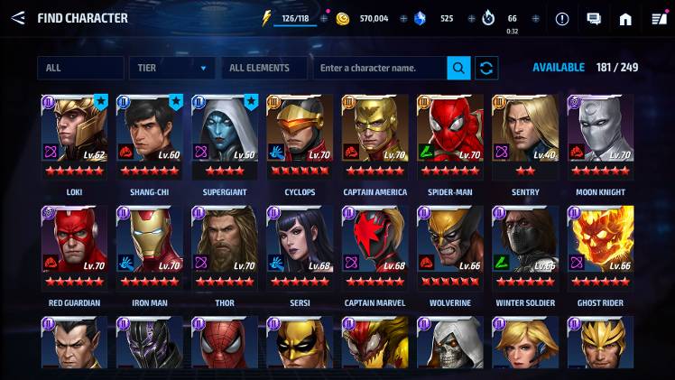 My Account - MARVEL Future Fight