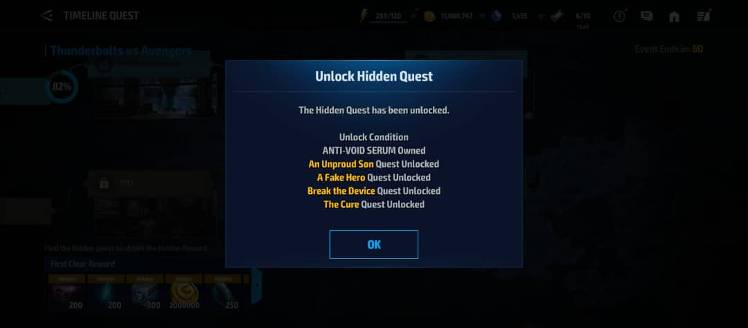 Timeline Quest: Hidden Quest Requirement - MARVEL Future Fight