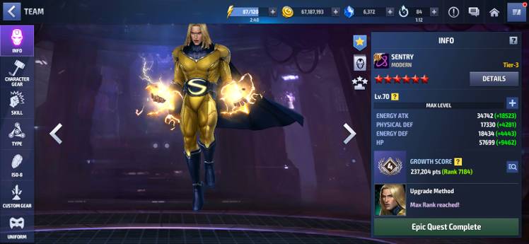 Sentry.. rage or regen? - MARVEL Future Fight
