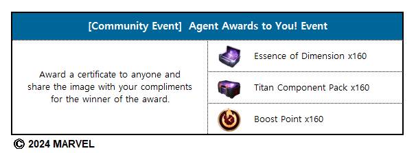 [Community Event] Agent Awards to You! Event - MARVEL Future Fight