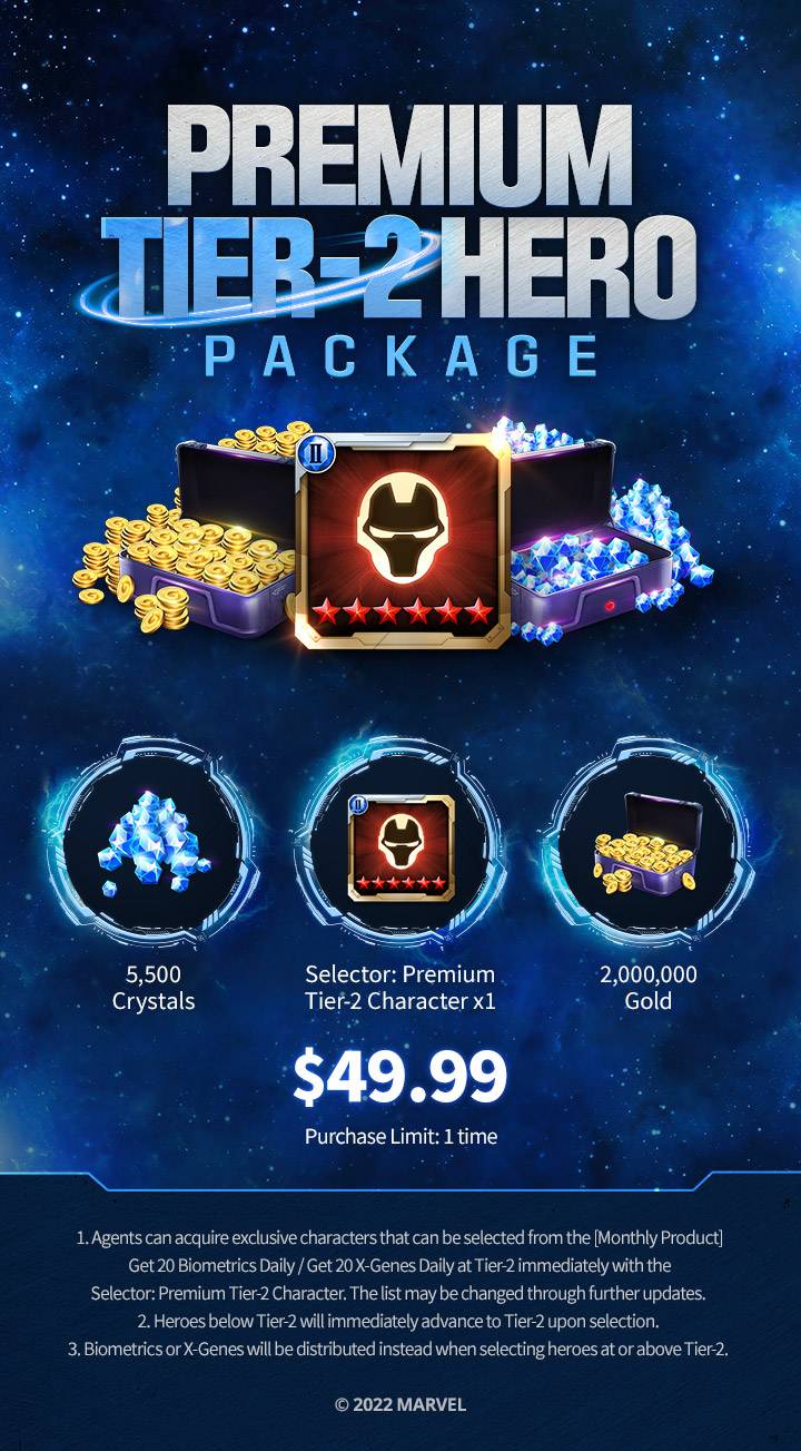 Premium Tier-2 Hero Package - MARVEL Future Fight
