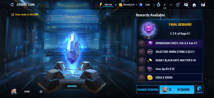 Cosmic core insane luck on last day - MARVEL Future Fight