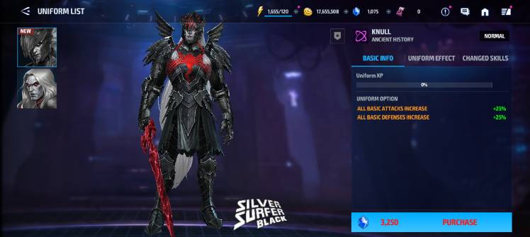 Ridiculous 3,250 crystals for 1 uniform - MARVEL Future Fight