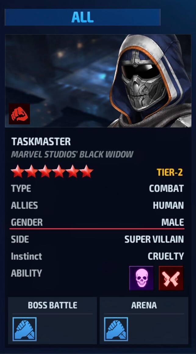 Gender of Taskmaster? - MARVEL Future Fight