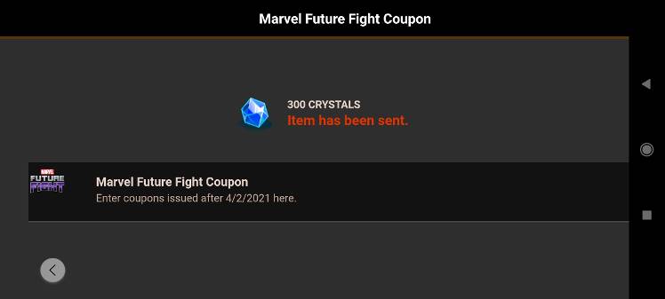 Coupon Giveaway - MARVEL Future Fight