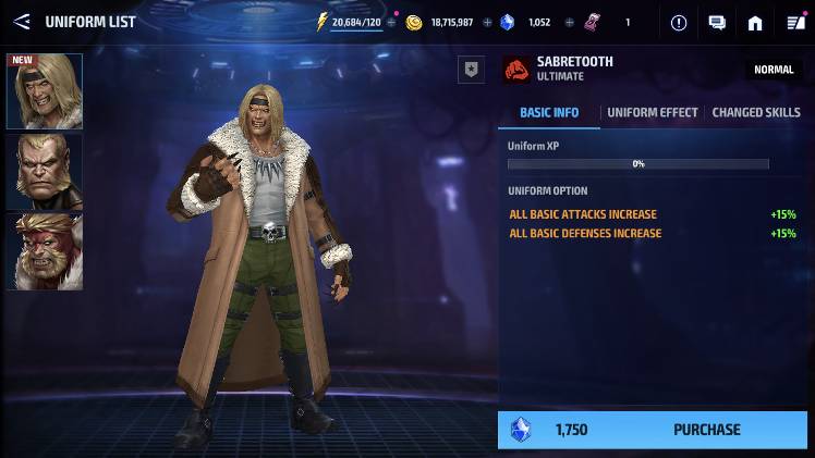 Sabertooth uniform only for crystals? - MARVEL Future Fight