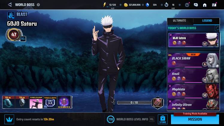 Gojo (mask on) World Boss Legend edit - MARVEL Future Fight