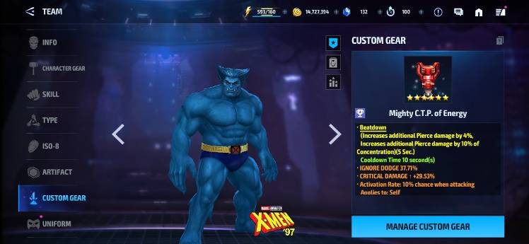 Beast weak as hell at 70 and 80 w mgthy energy - MARVEL Future Fight