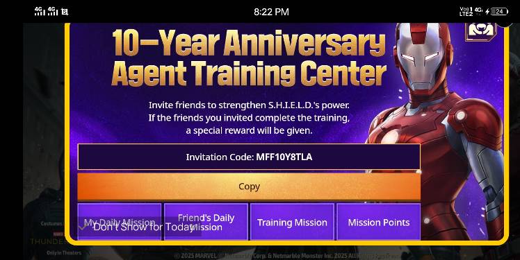 Join my Code :- MFF10Y8TLA - MARVEL Future Fight