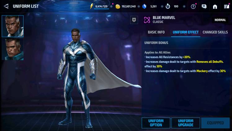 How does Blue Marvels uniform passive work? - MARVEL Future Fight