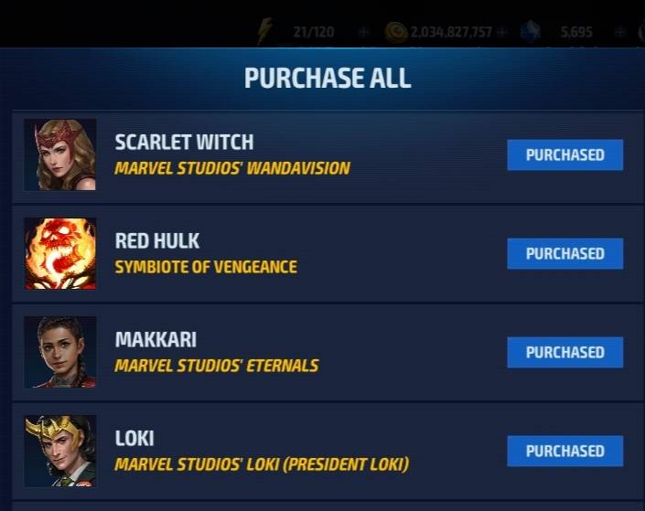 Bought all best unis..16k crystal - MARVEL Future Fight