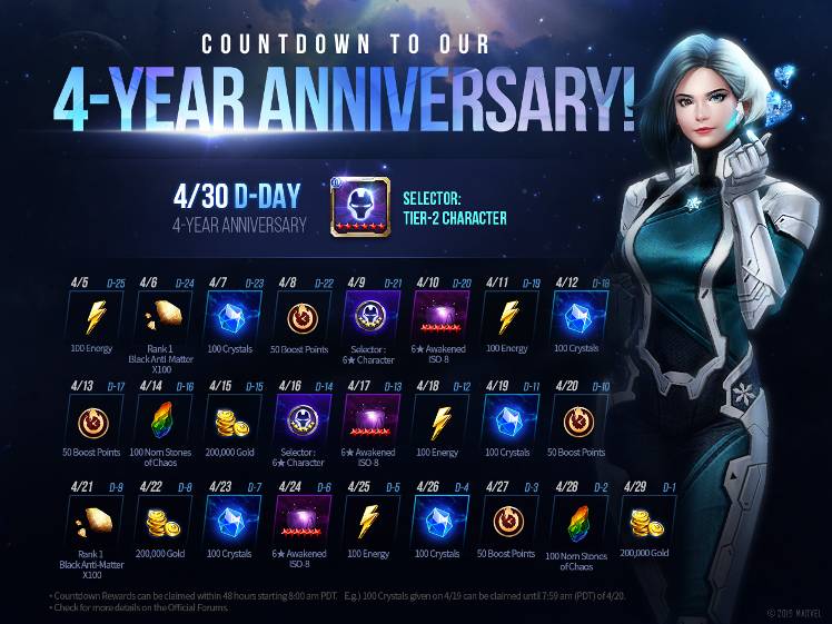 Countdown to our 4-Year Anniversary! - MARVEL Future Fight