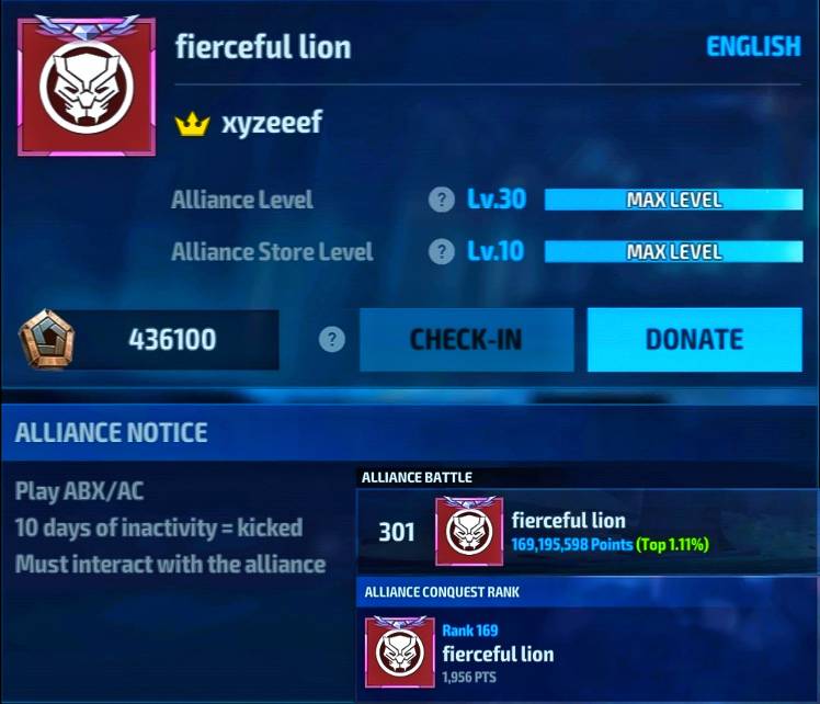 Recruiting active AC and ABX players | fierceful lion - MARVEL Future Fight