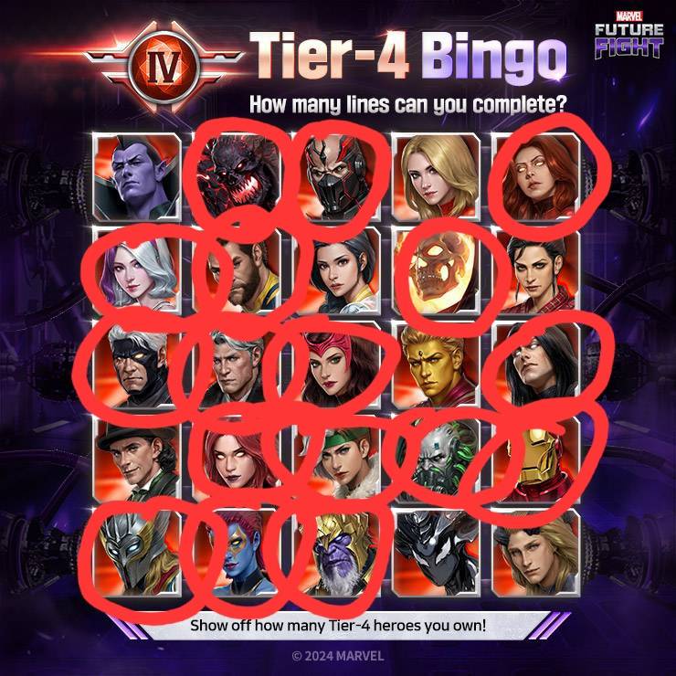 [Tier-4 Bingo / hoshiiii ] - MARVEL Future Fight