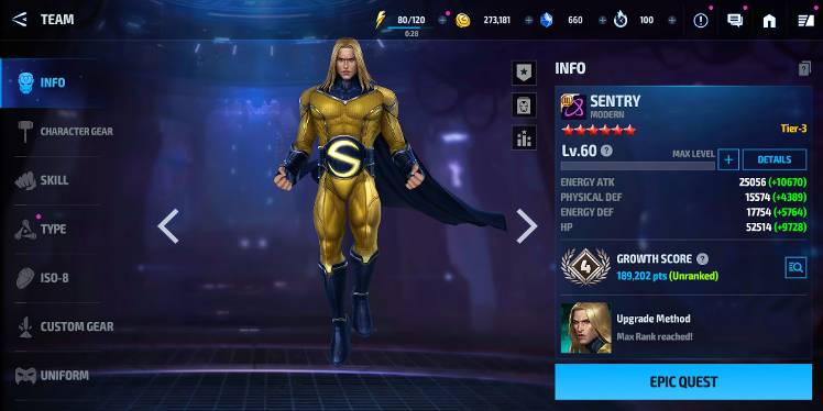 PROOF THAT MY LV. 60 SENTRY CAN BEAT LV. 70 SENTRY - MARVEL Future Fight