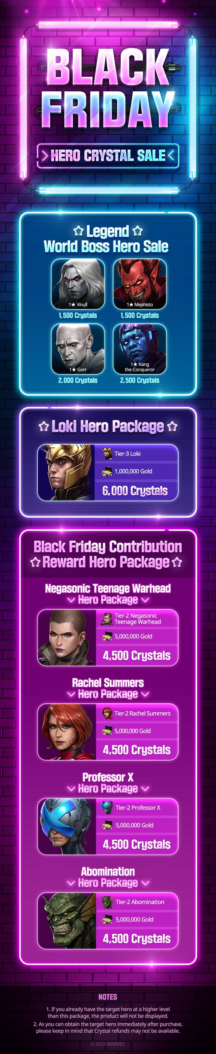 Black Friday Hero Crystal Sale - MARVEL Future Fight