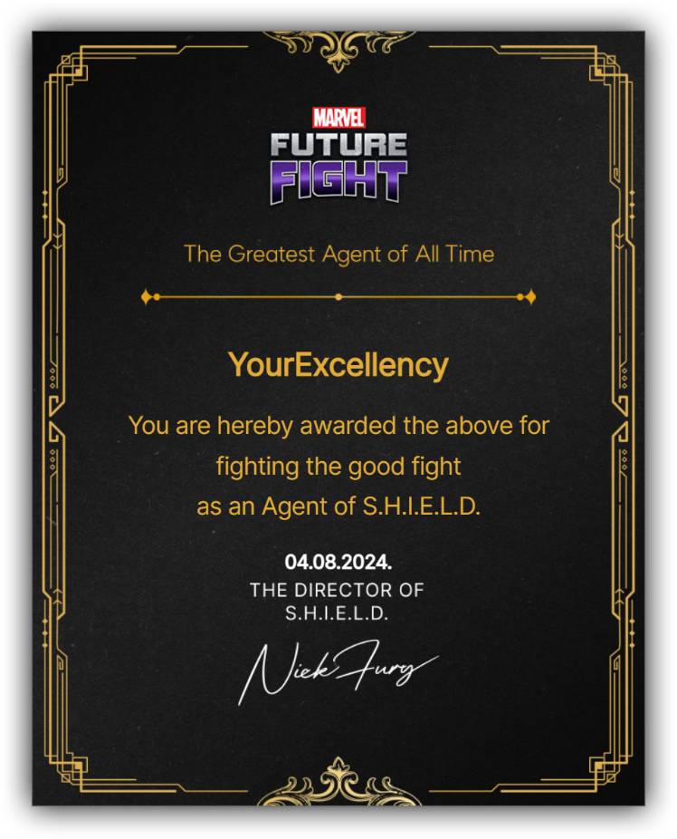 [Agent Awards to You! / Your Excellency] - MARVEL Future Fight