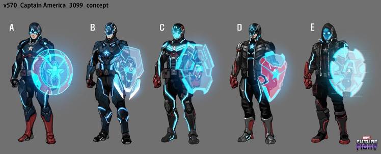 Captain America 3099 concept arts - MARVEL Future Fight
