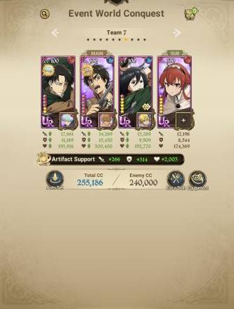 [Titan Conquest - AOT Team Event] - The Seven Deadly Sins: Grand Cross