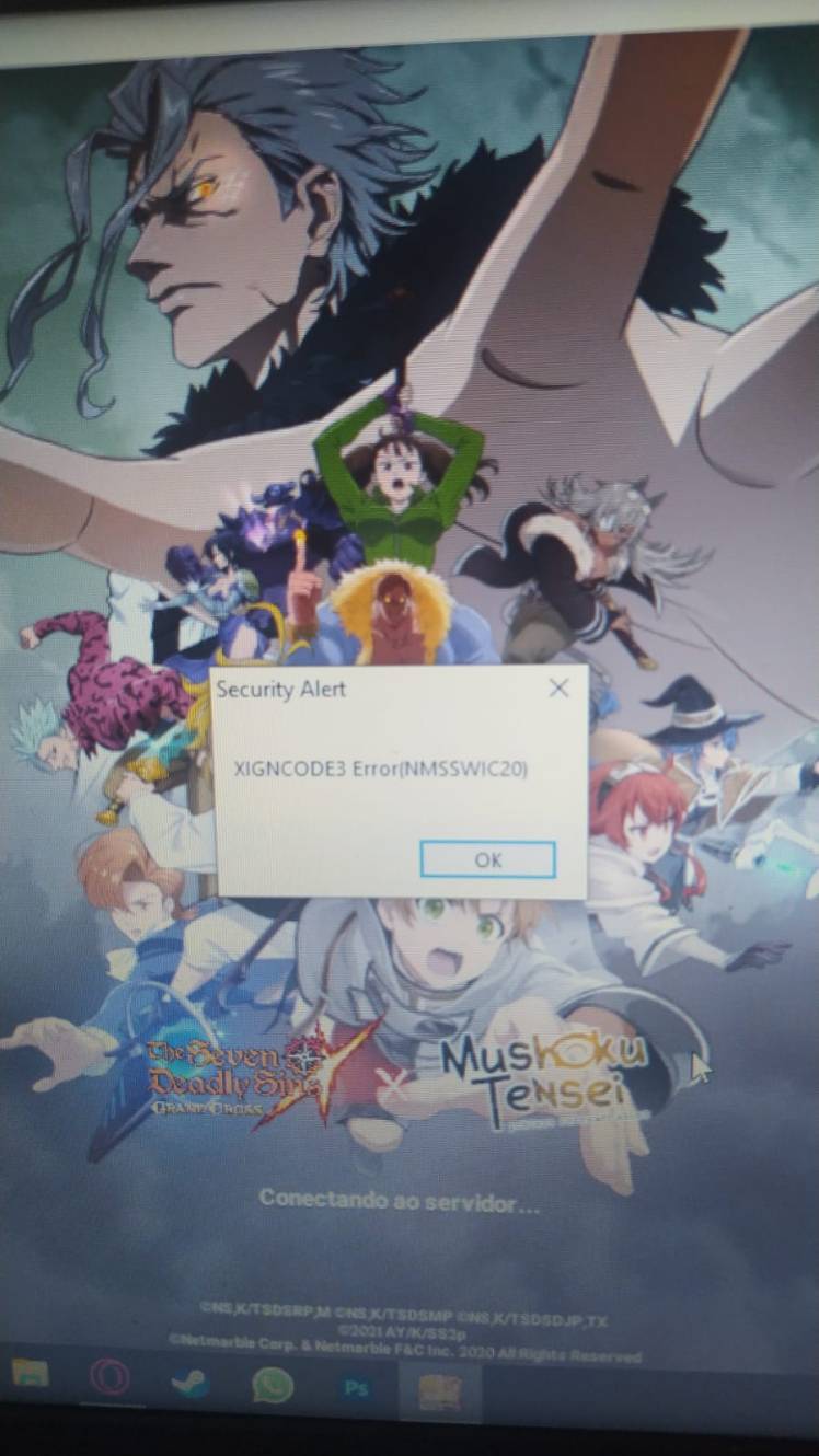 XIGNCODE3 Error (NMSSWIC20) - The Seven Deadly Sins: Grand Cross
