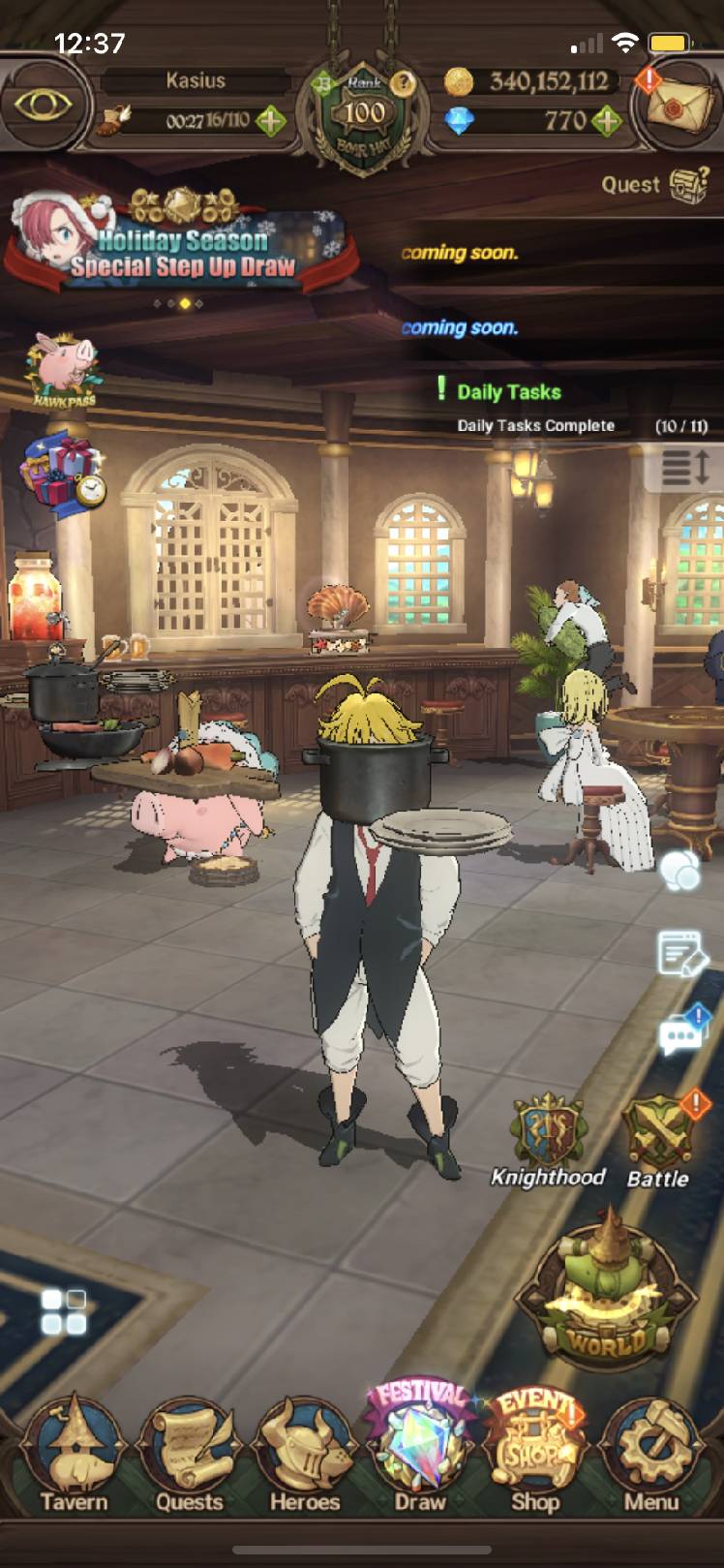 Meliodas cooking - The Seven Deadly Sins: Grand Cross