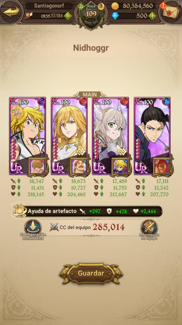 Floor 1&2 Red Megellda Nanashi team! - The Seven Deadly Sins: Grand Cross