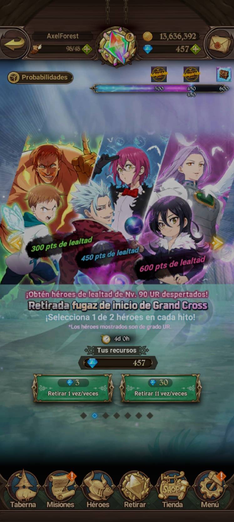 No habe My free spins daily - The Seven Deadly Sins: Grand Cross