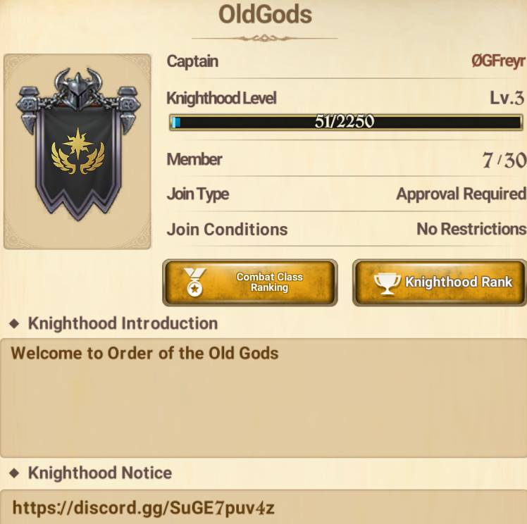 [Global] Knighthood Looking For Players! (7/30) - The Seven Deadly Sins ...