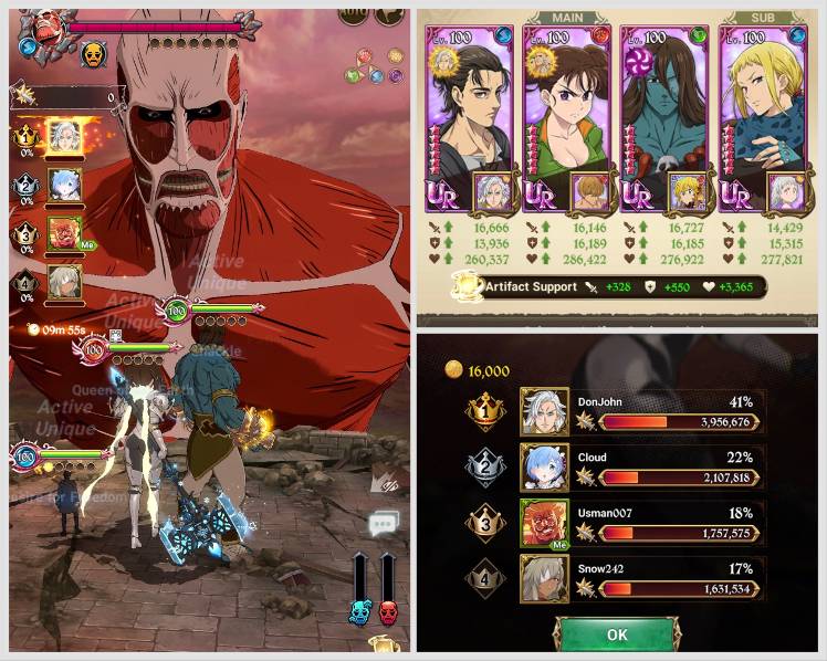 Aot titan vs giants even screenshot - The Seven Deadly Sins: Grand Cross