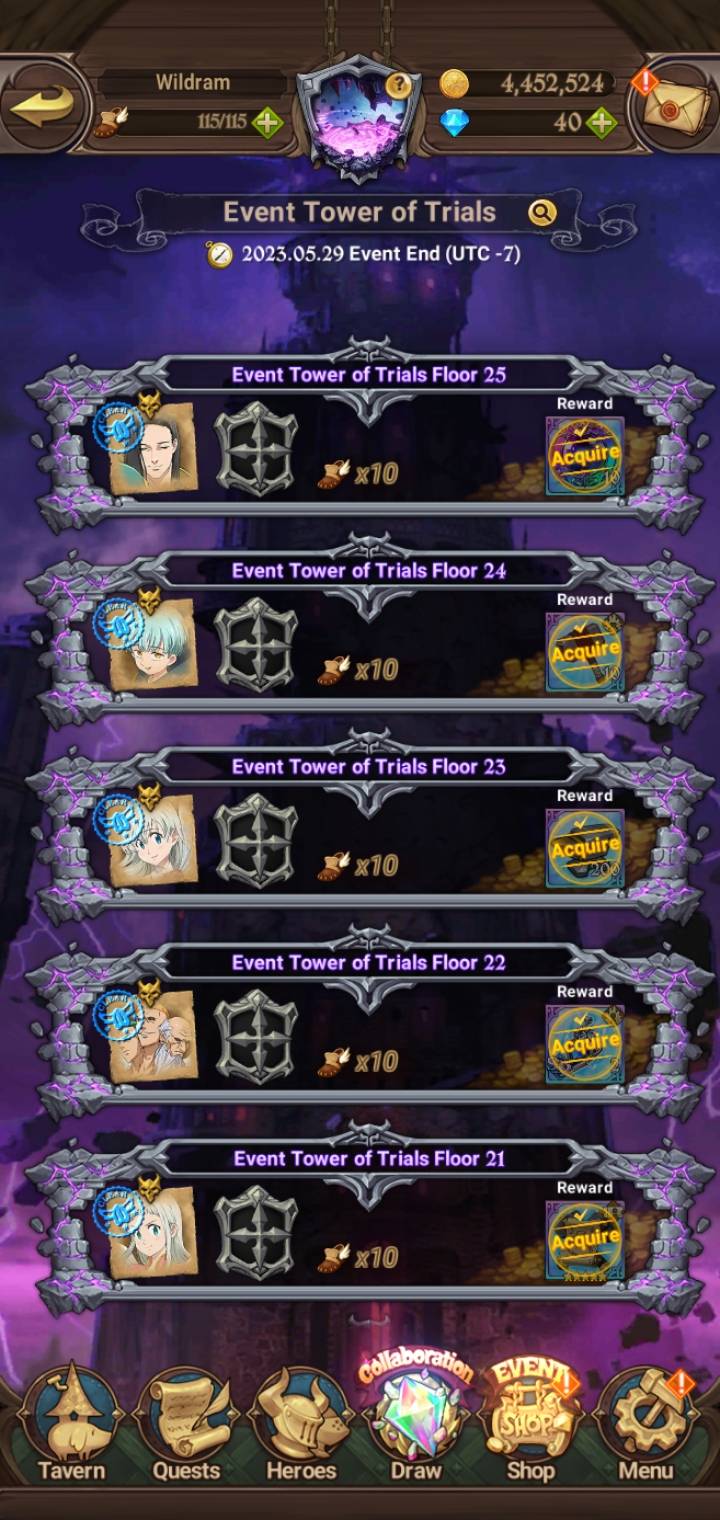 Event tower complete - The Seven Deadly Sins: Grand Cross