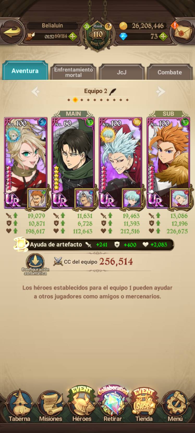 Team levi - The Seven Deadly Sins: Grand Cross