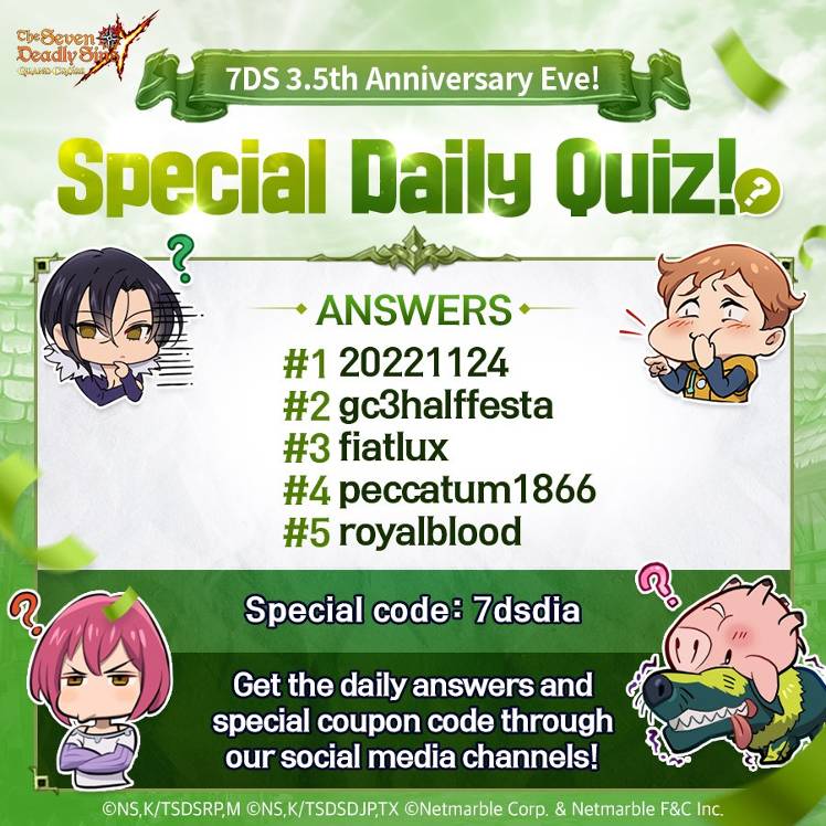 [Event] Grand Cross 3.5th Anniversary Eve Special Daily Quiz! #Final ...