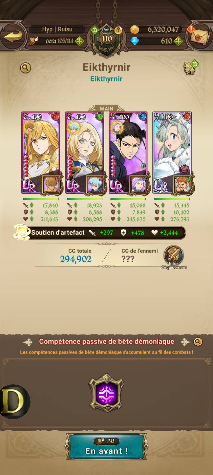 My first difficulty team - The Seven Deadly Sins: Grand Cross