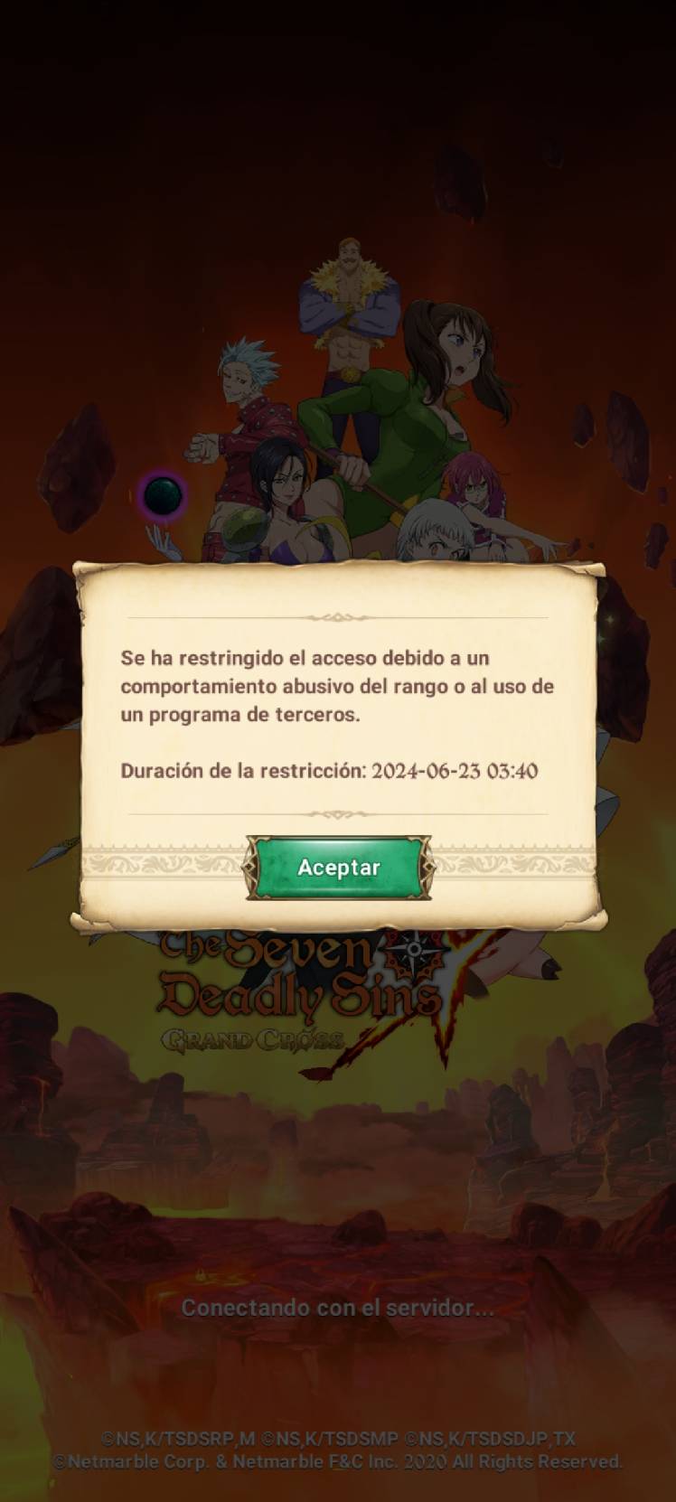 Inappropriate ban,Hello Netmarble, can you help me with this? I downloaded an application. I ...