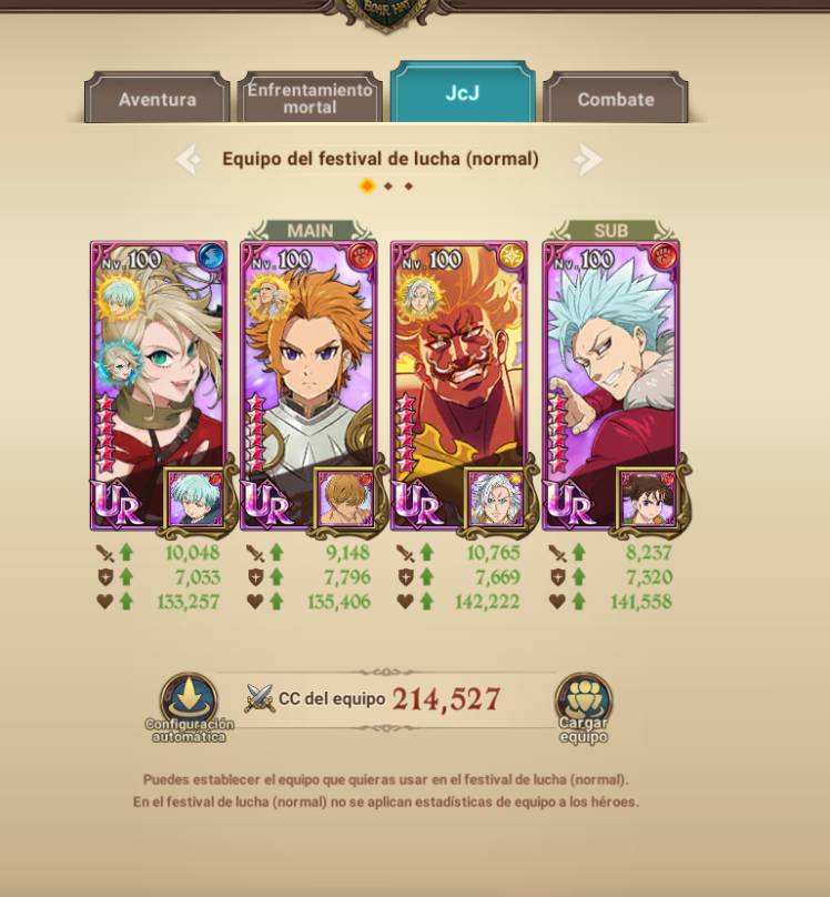 Best Team - The Seven Deadly Sins: Grand Cross