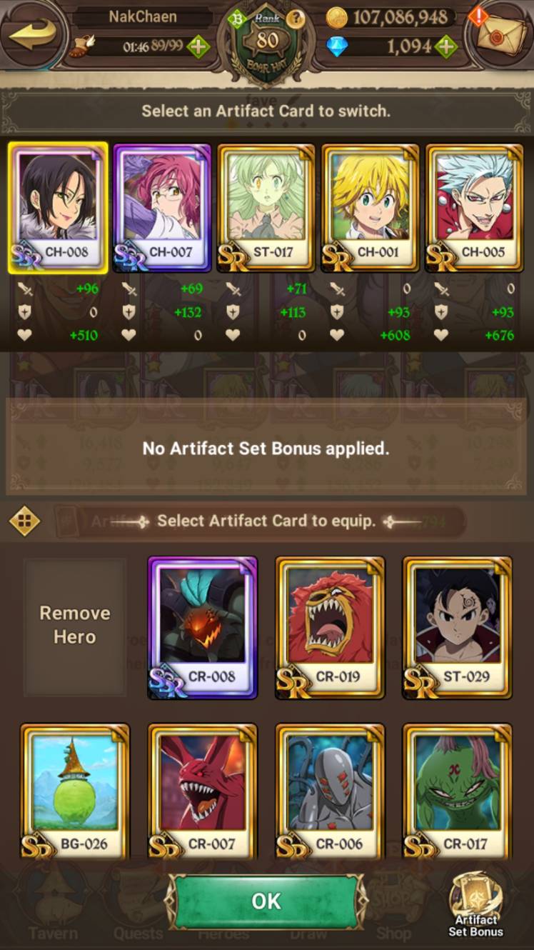 My favorite 7DS artifact cards - The Seven Deadly Sins: Grand Cross