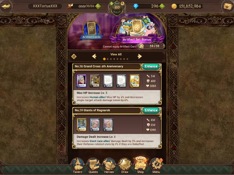 Giant set artifacts - The Seven Deadly Sins: Grand Cross