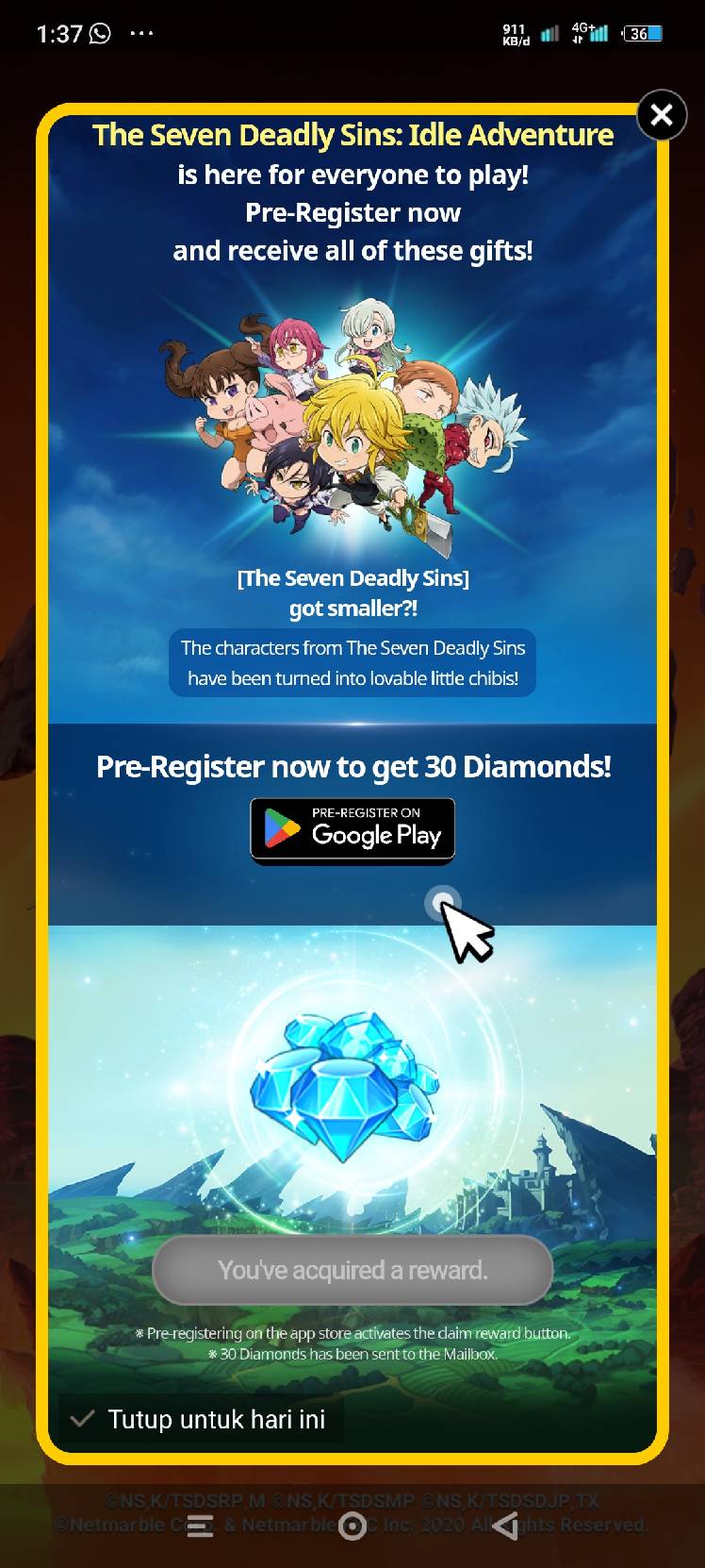 Gift salah server - The Seven Deadly Sins: Grand Cross