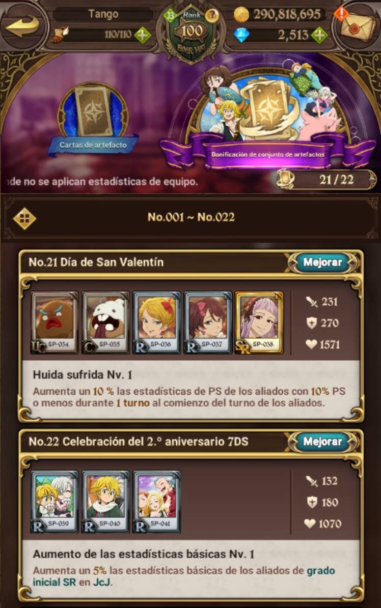 7DS 2nd Anniversary Celebration Artifact Cards - The Seven Deadly Sins ...