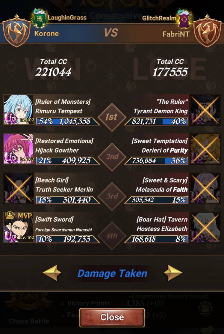 Blue Rimuru Underrated in Chaos PvP.. - The Seven Deadly Sins: Grand Cross