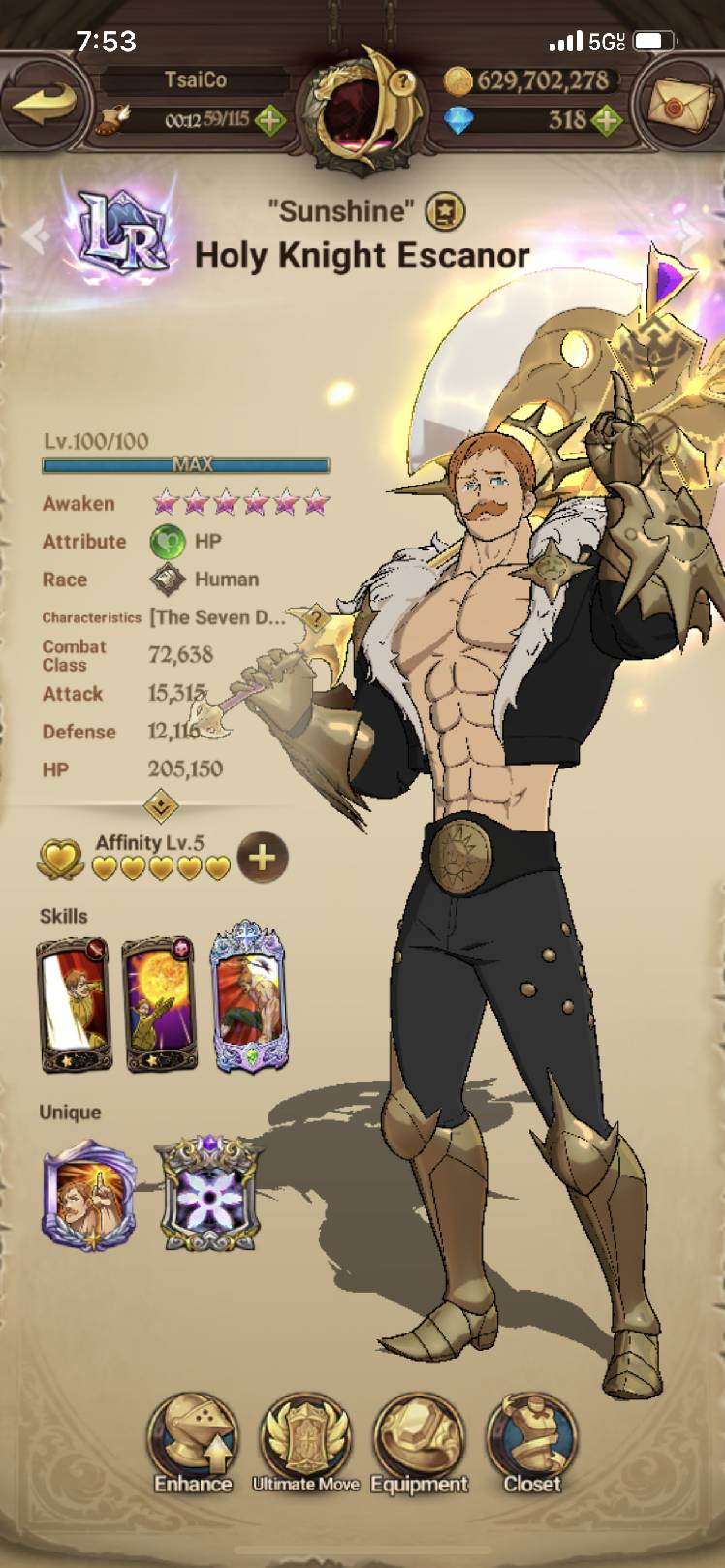 LR escanor - The Seven Deadly Sins: Grand Cross