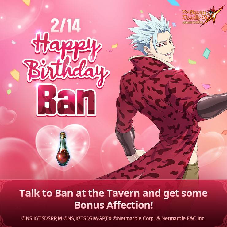 Happy Birthday, Ban! Get your Bonus Affection at the Tavern! 💞 - The ...