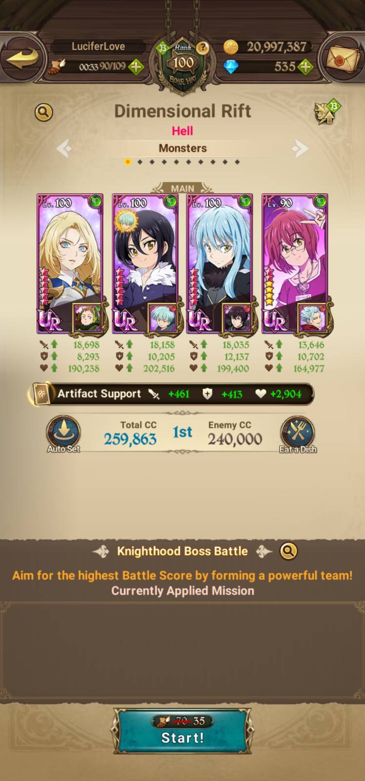 Knighthood boss battles without missions and rewards? - The Seven ...