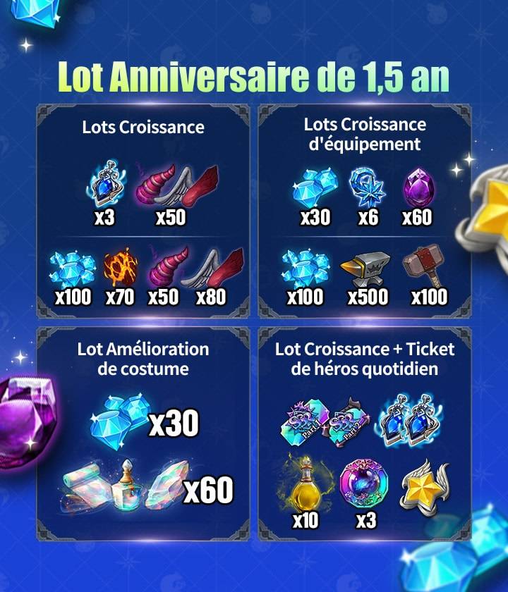 Lots de l'anniversaire de 1,5 an & bonus à la boutique de diamants ...