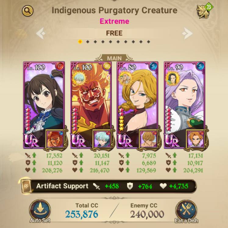 Event boss team - The Seven Deadly Sins: Grand Cross