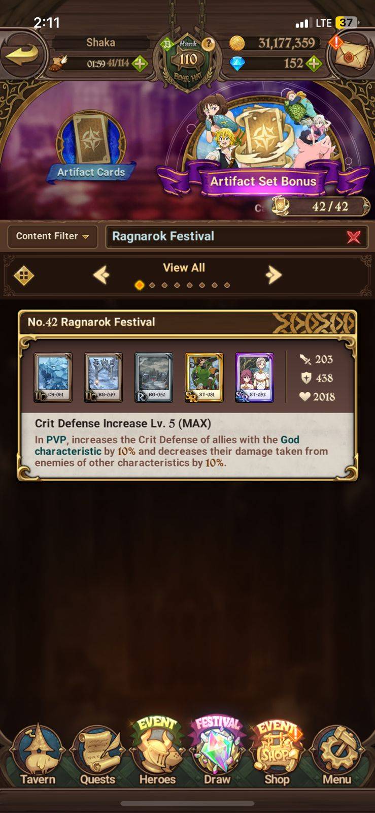 Ragnarok Festival Set COMPLETED! - The Seven Deadly Sins: Grand Cross