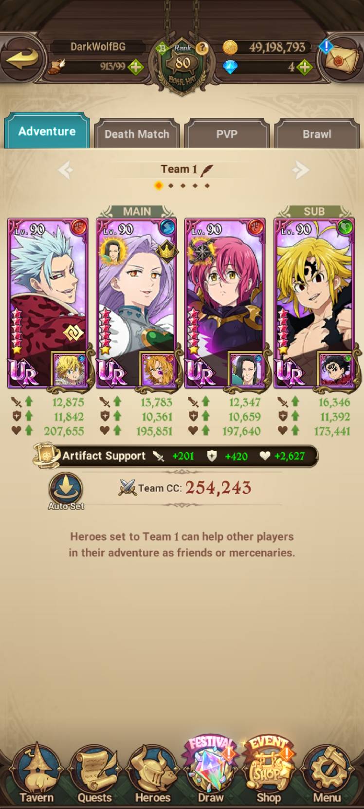 My good team - The Seven Deadly Sins: Grand Cross