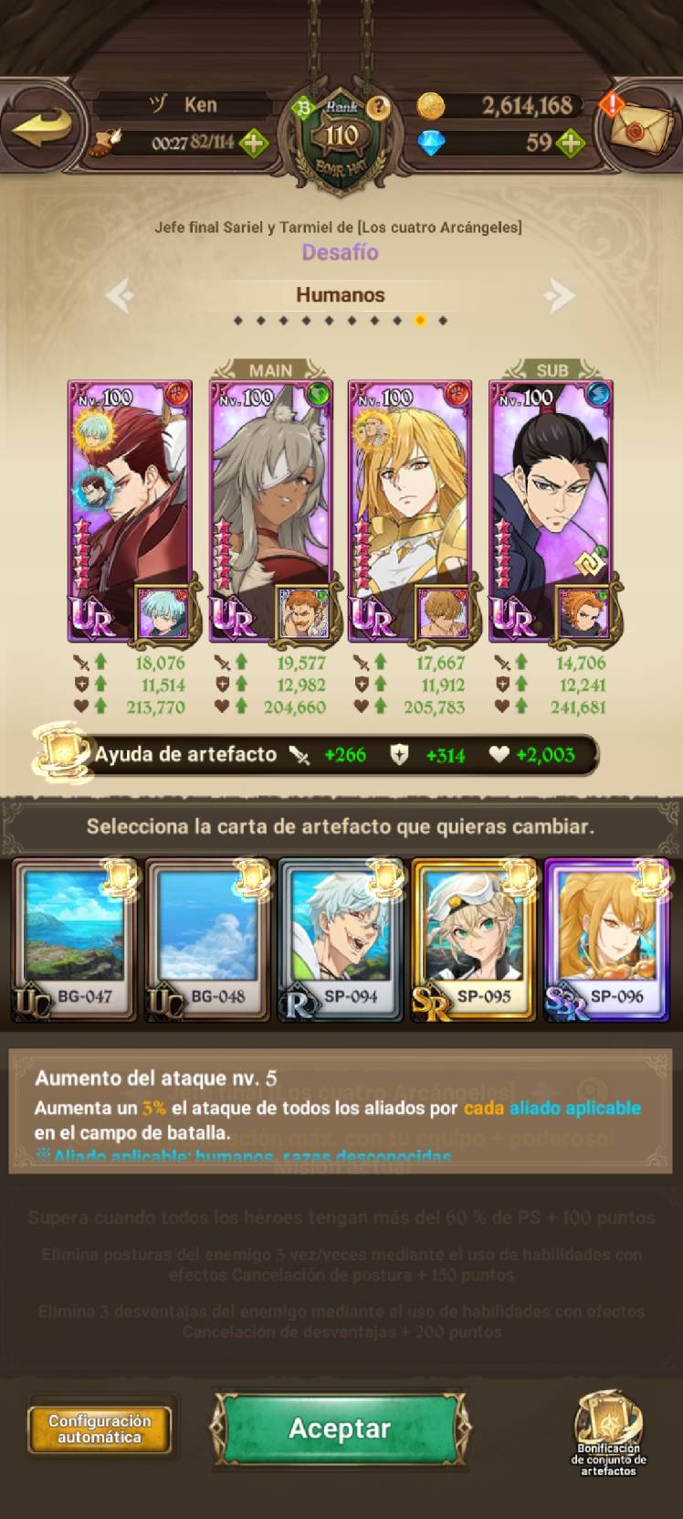 Final Boss Sariel y Tarmiel 5700 puntos F2P - The Seven Deadly Sins ...